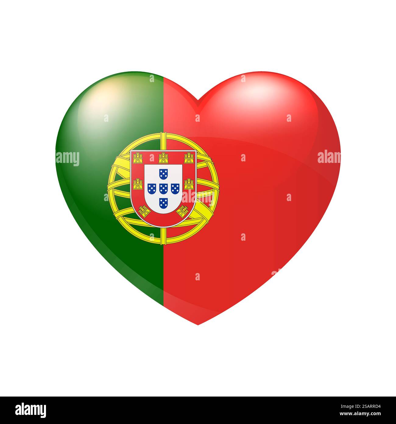 Portugal flag in heart. Vector emblem icon. Country love symbol ...