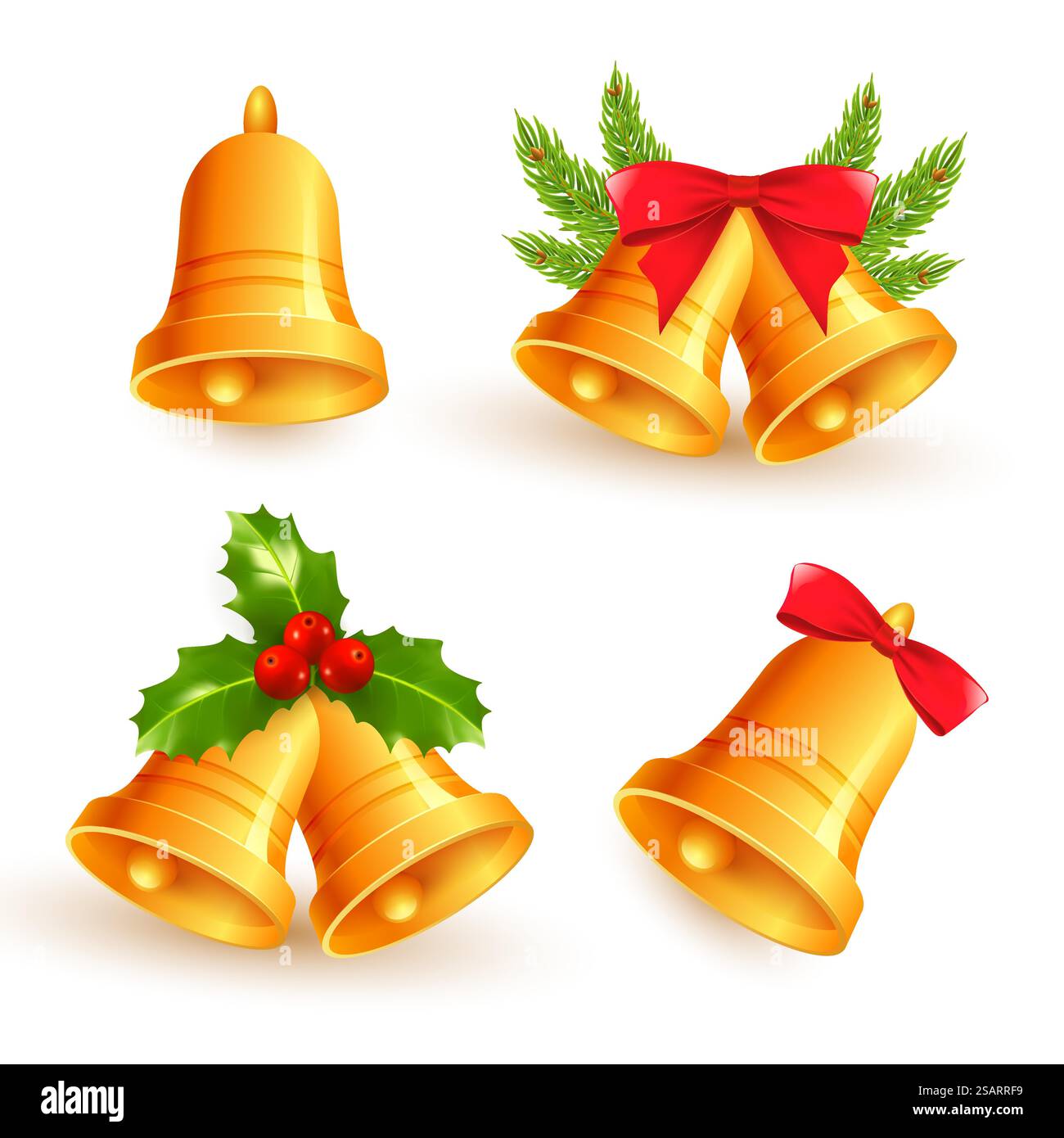 Bell bow fir branches Stock Vector Images - Alamy