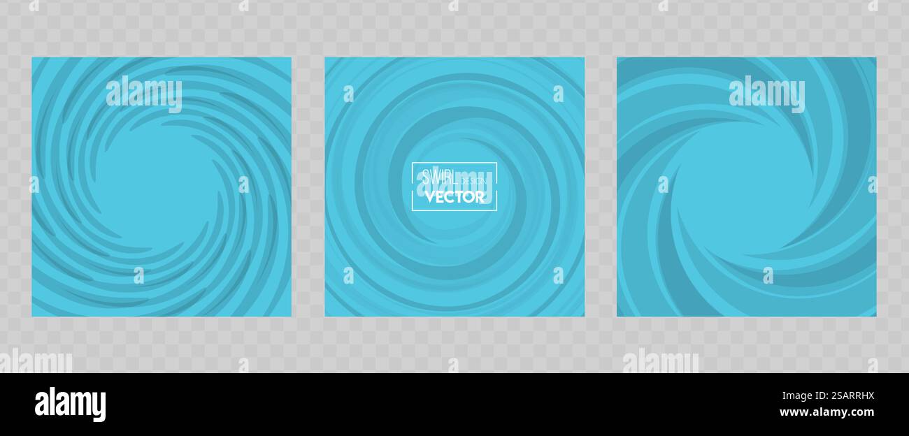 Set of simple spirals, abstract circles, swirl design vector ...