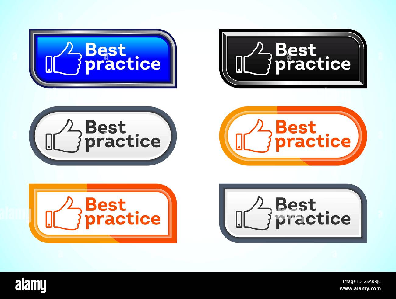Best practice button set of different shapes and colors. Suitable for ...