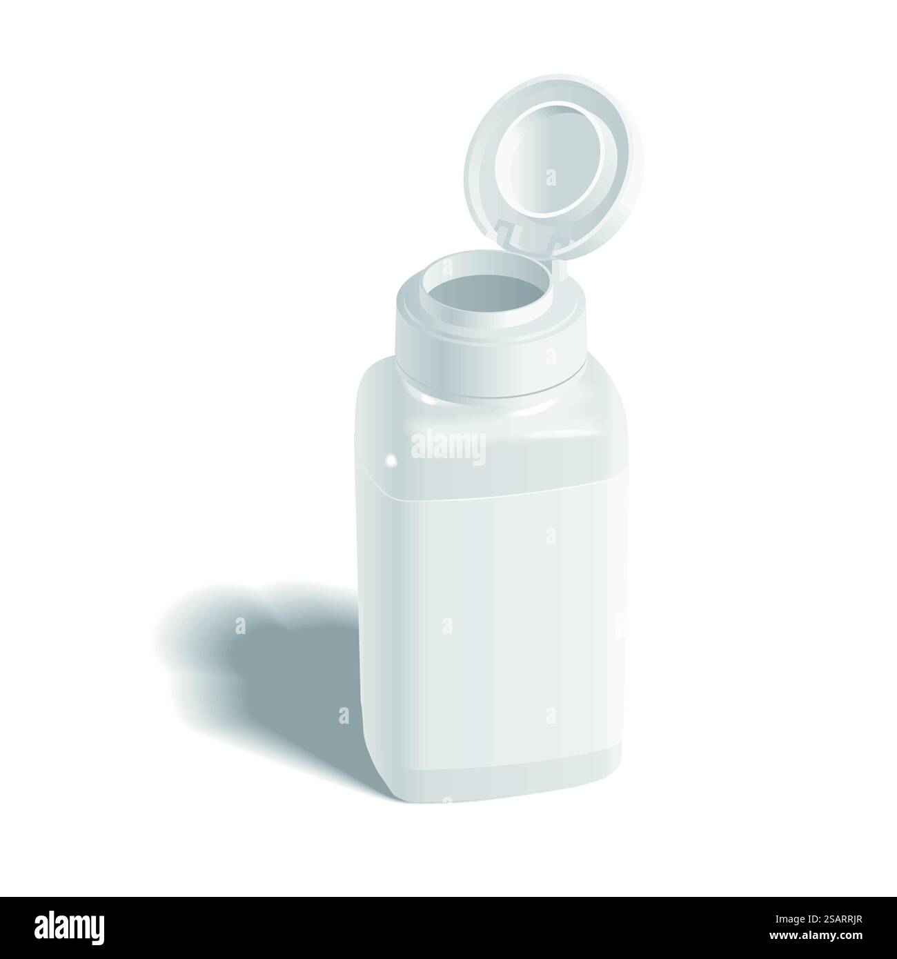 open medicine bottle with label isolated on white background . medicine ...