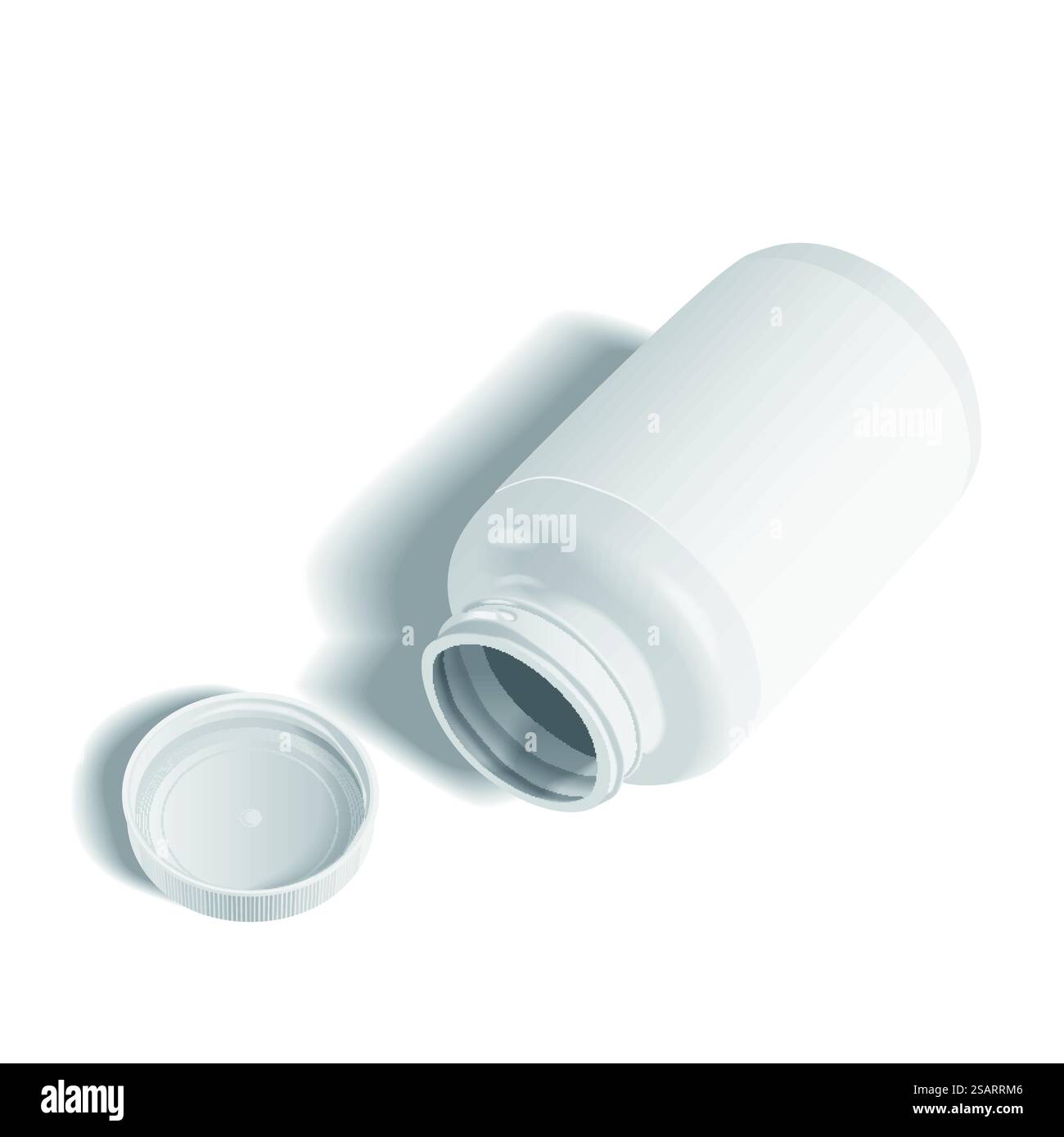 open medicine bottle with label isolated on white background . medicine ...