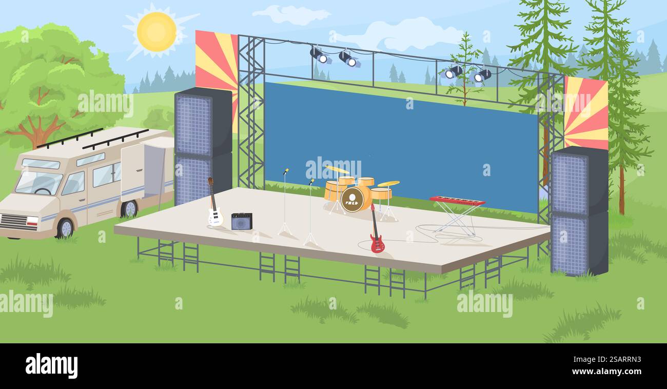 Music festival in the park Stock Vector Images - Alamy