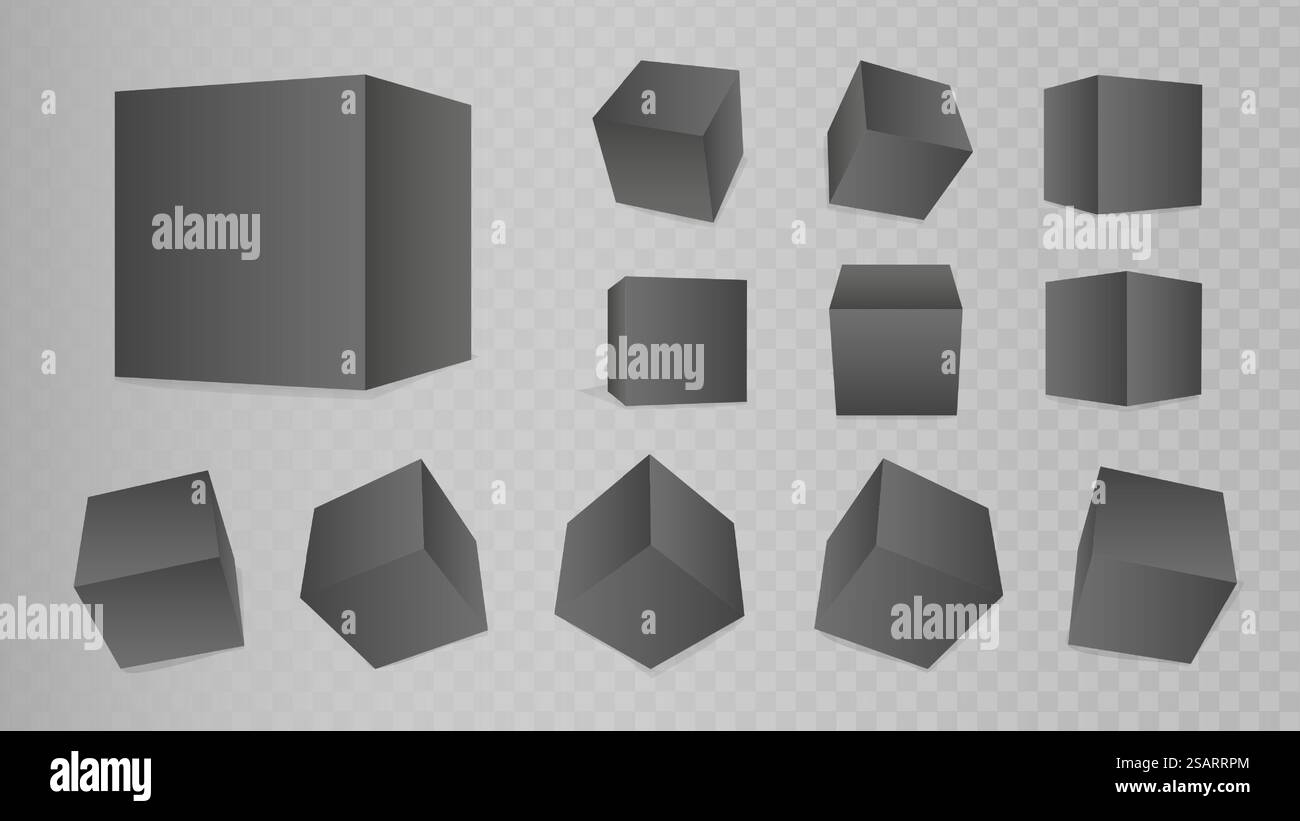 Black three dimensional Stock Vector Images - Alamy