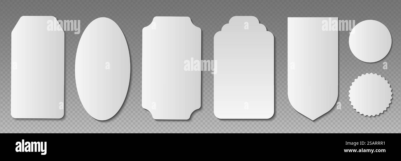 Price tags vector templates set. White paper label frames for sales ...