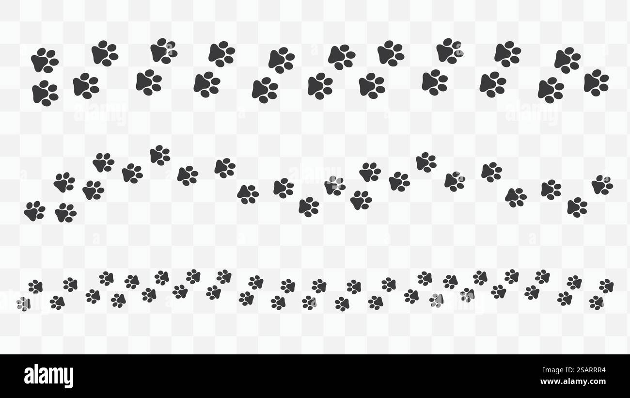 Paw vector foot trail print. Dog,puppy, cat, bear, wolf trail path pattern, animal tracks on ...