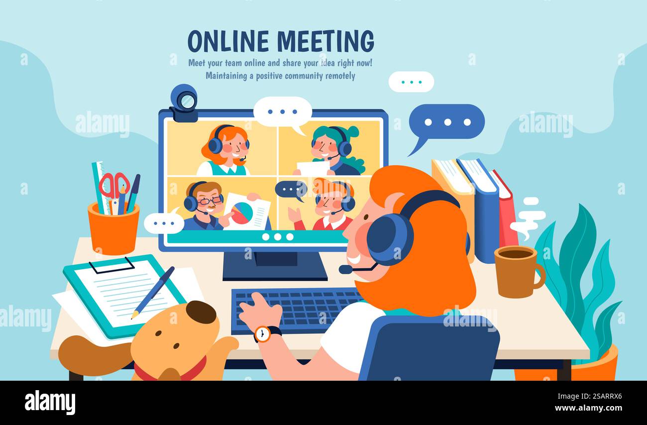 Virtual meeting web chat Stock Vector Images - Alamy
