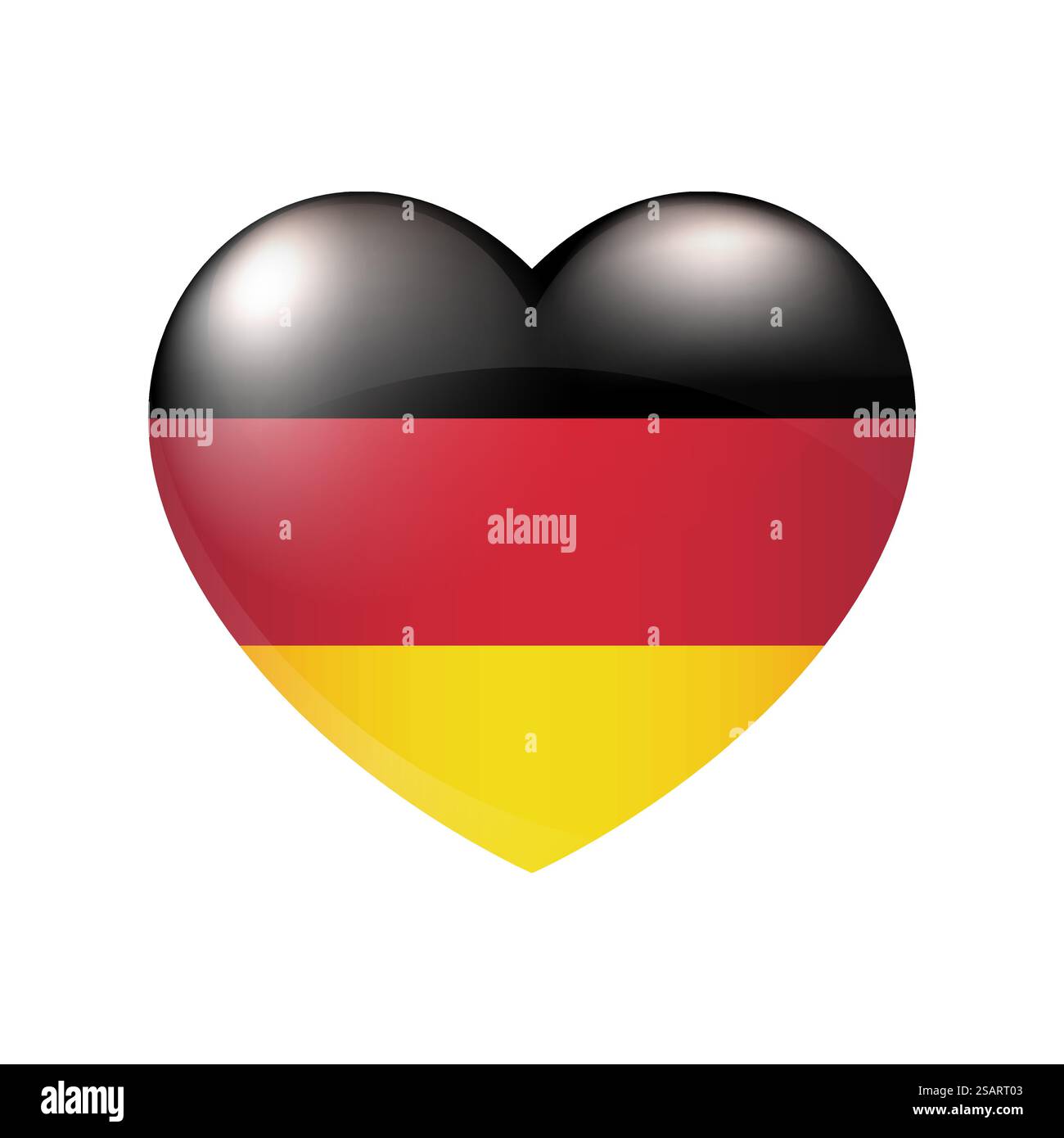 Vector Germany Flag Heart icon. German glossy emblem. Country love ...