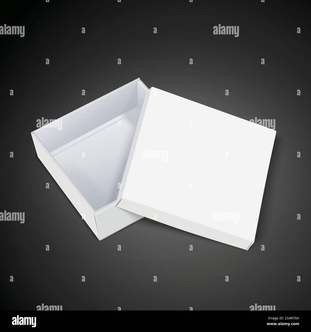 open empty blank box isolated in black background. 3D illustration.. open empty blank box Stock ...