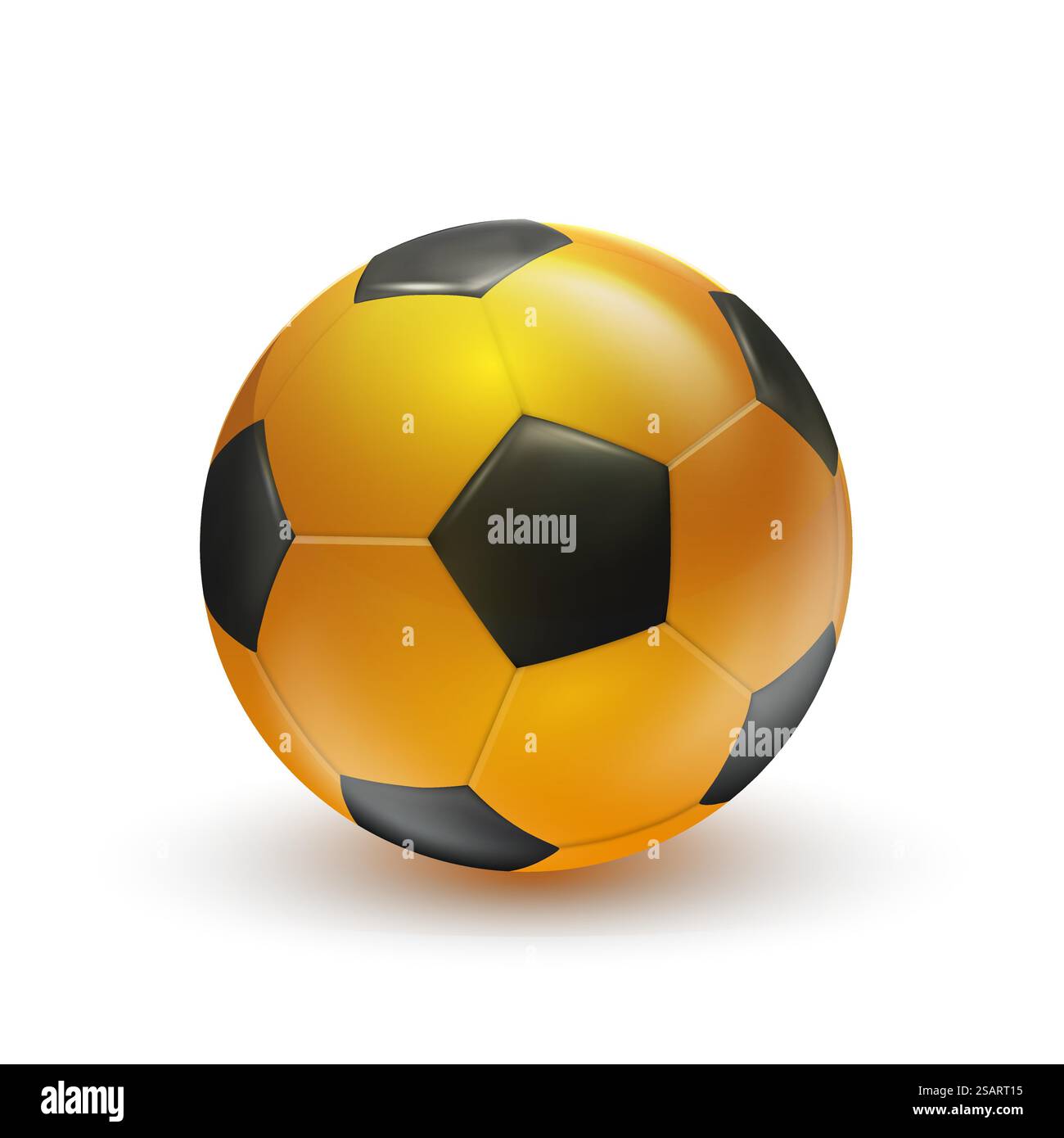 Golden soccer ball on white background. Gold football ball in vector ...