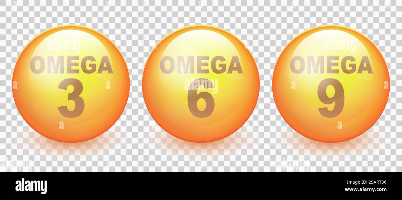 Vector realistic omega acids isolated on transparent background ...