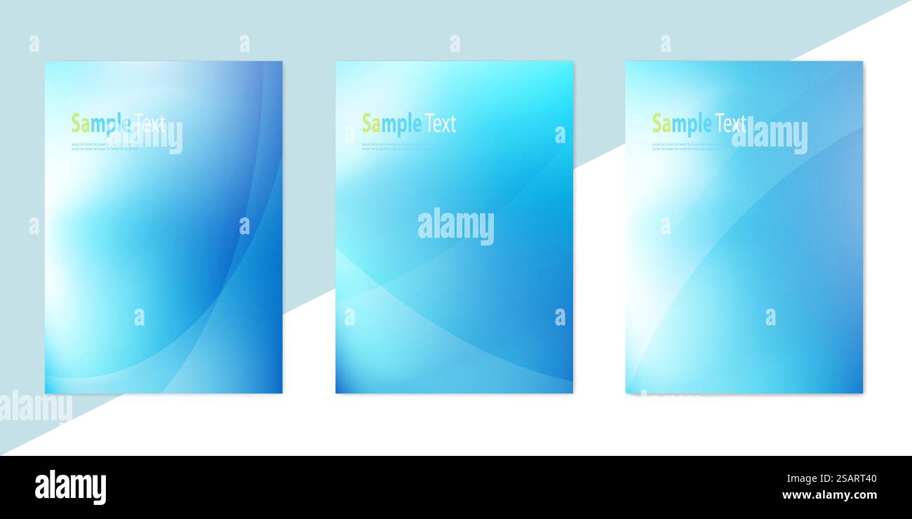 Abstract blue and white wave background vector set. Gradient vector ...