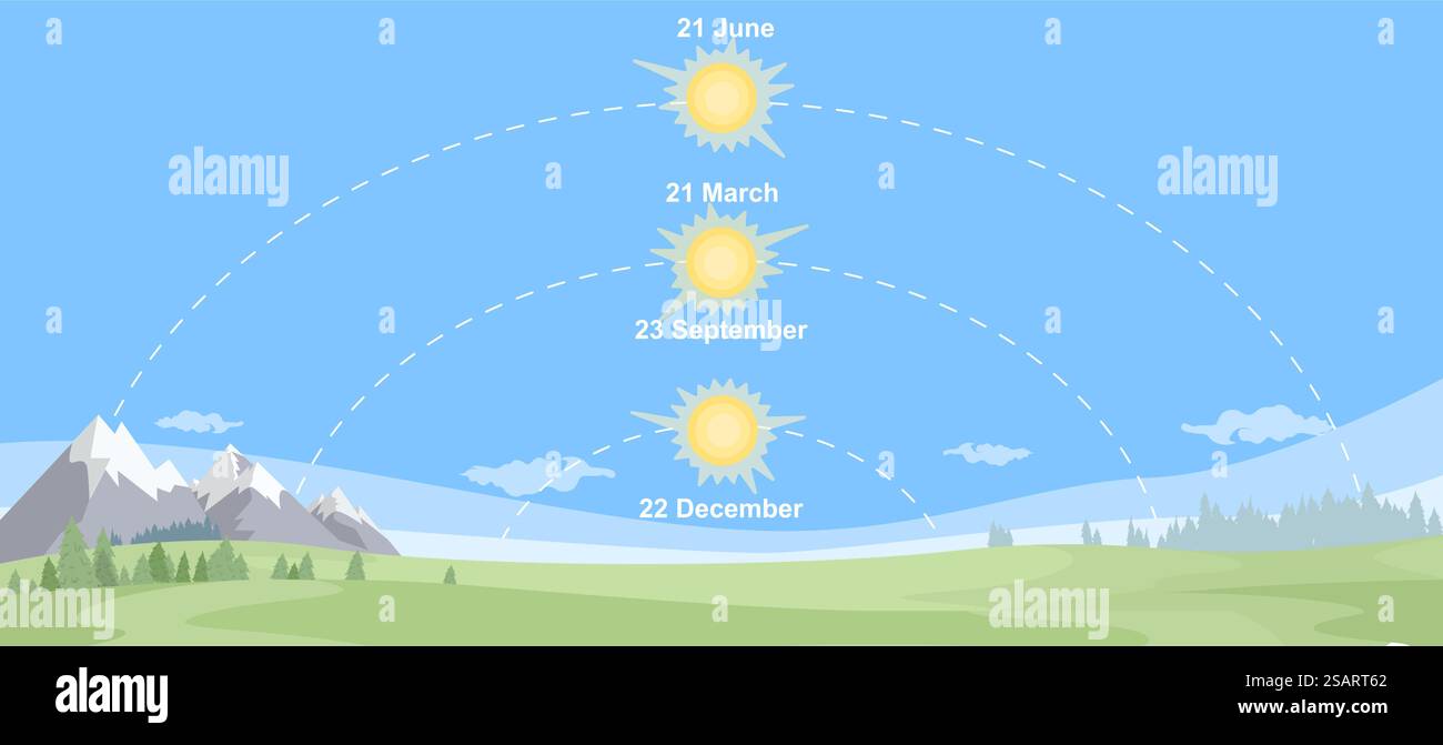 Days of solstices and equinox in year education poster vector ...
