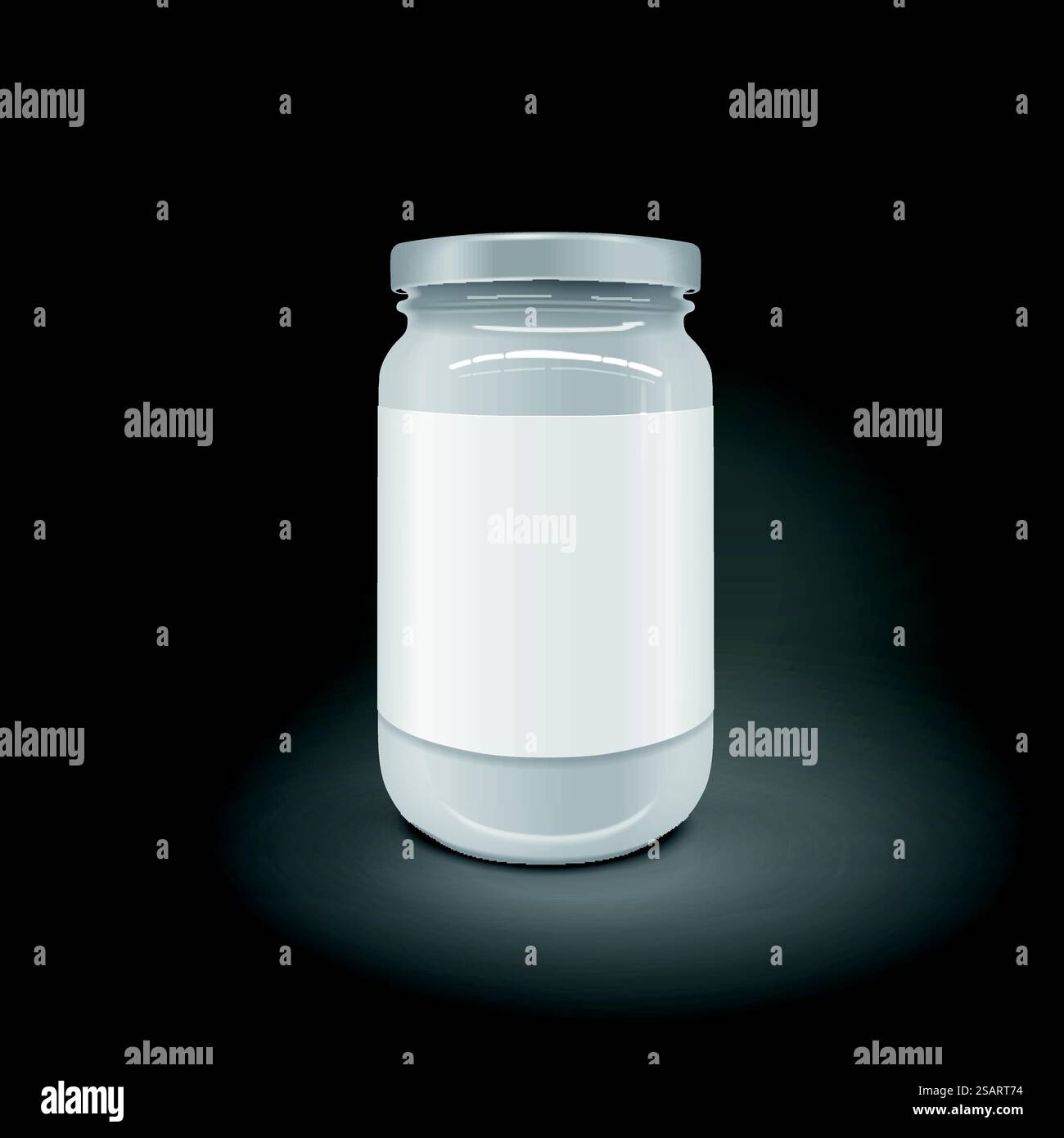 empty glass jar isolated on black background. 3D illustration.. empty ...