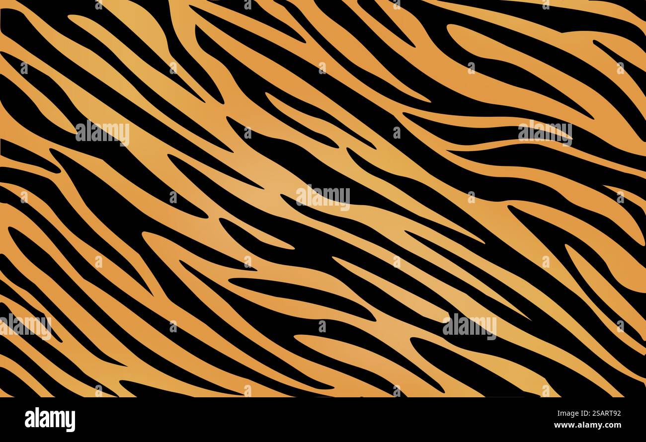 Tiger skin. Vector seamless texture. Striped animal pattern Stock ...