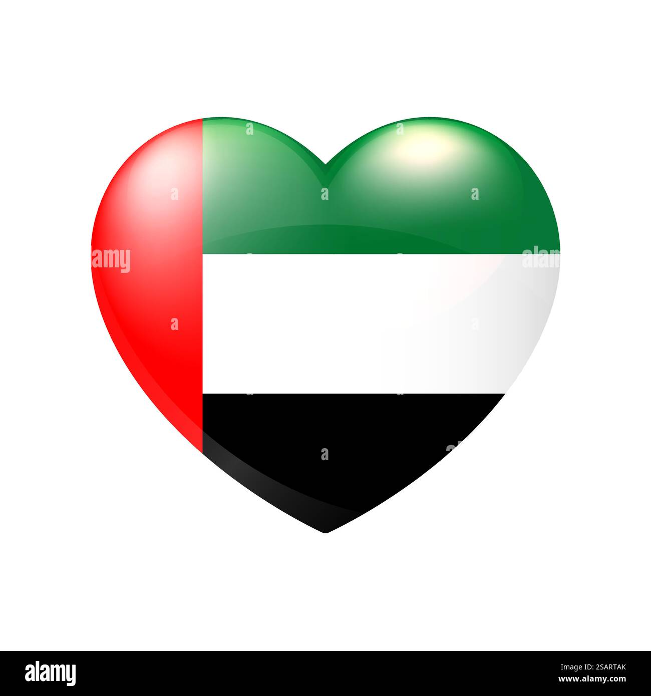 United Arab Emirates flag in heart. Vector UAE emblem icon. Country ...