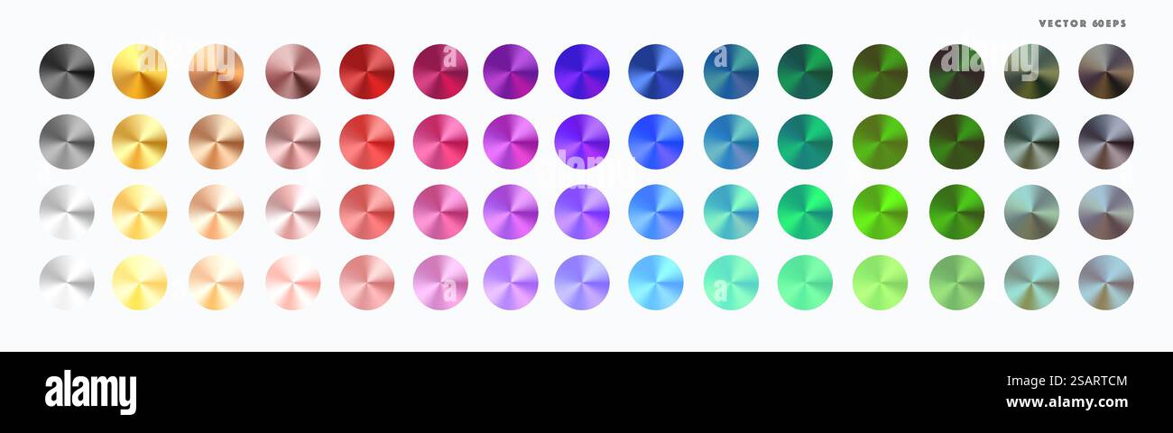 Multi colored radial gradient set. Collection of shiny foil in rainbow ...