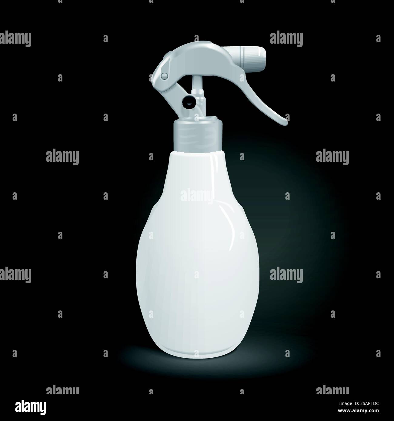 blank spray bottle isolated on black background. 3D illustration ...