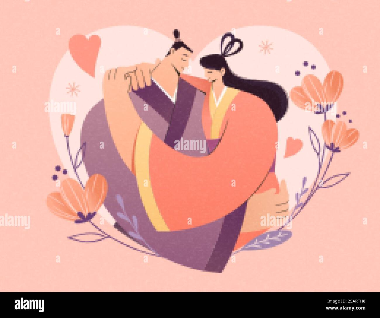 Valentines day cartoon couple Stock Vector Images - Alamy
