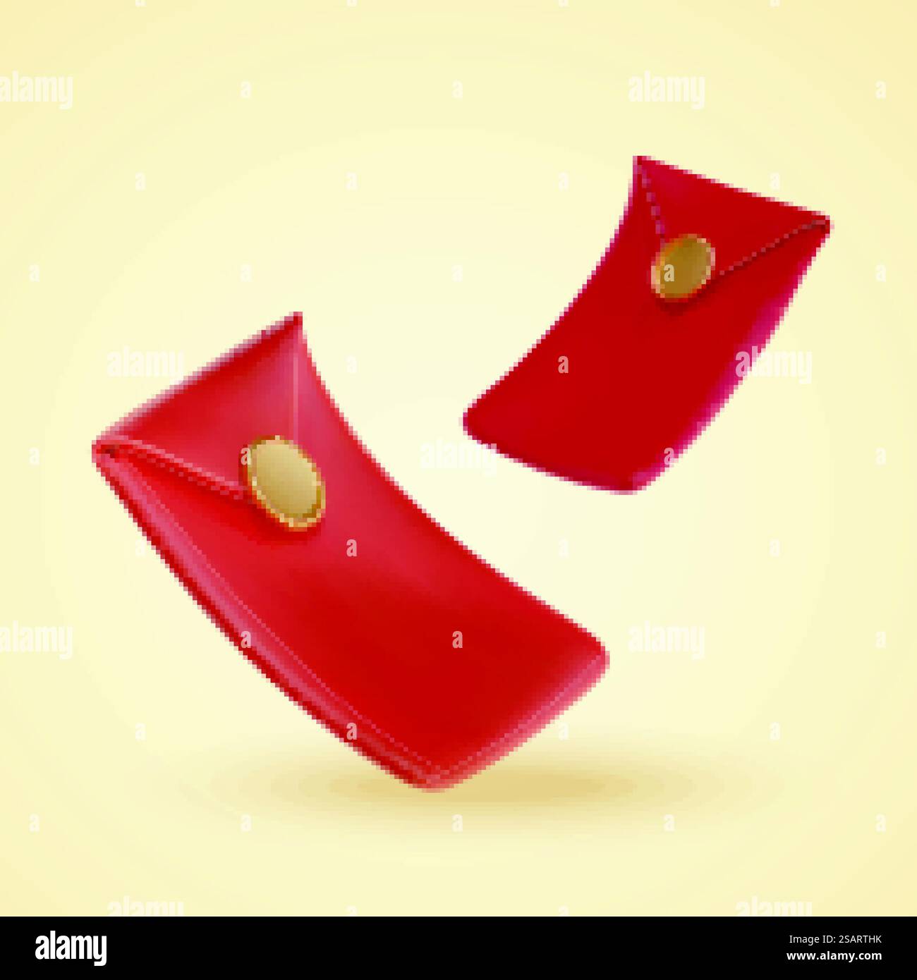 3d illustration of falling angpao aka. CNY red envelopes. Chinese new ...