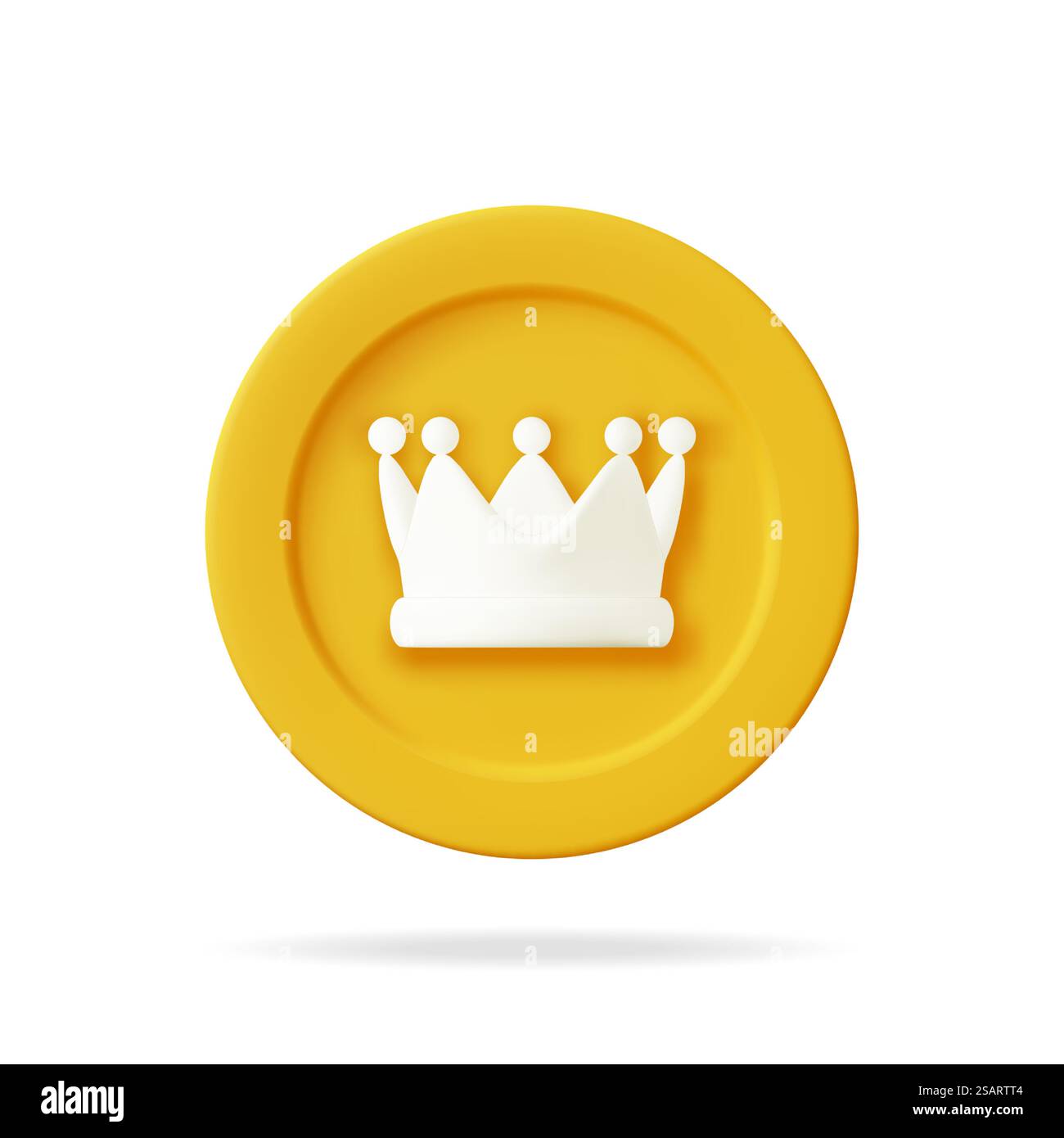3D Gold Coin Crown Icon Isolated. Render Golden Money Crown Emoji ...