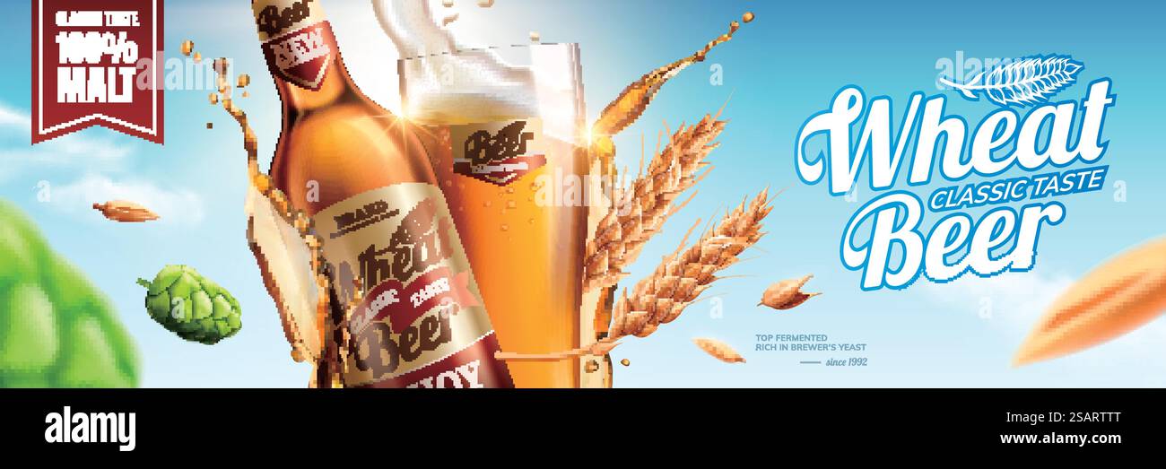 Wheat beer banner ads Stock Vector Image & Art - Alamy