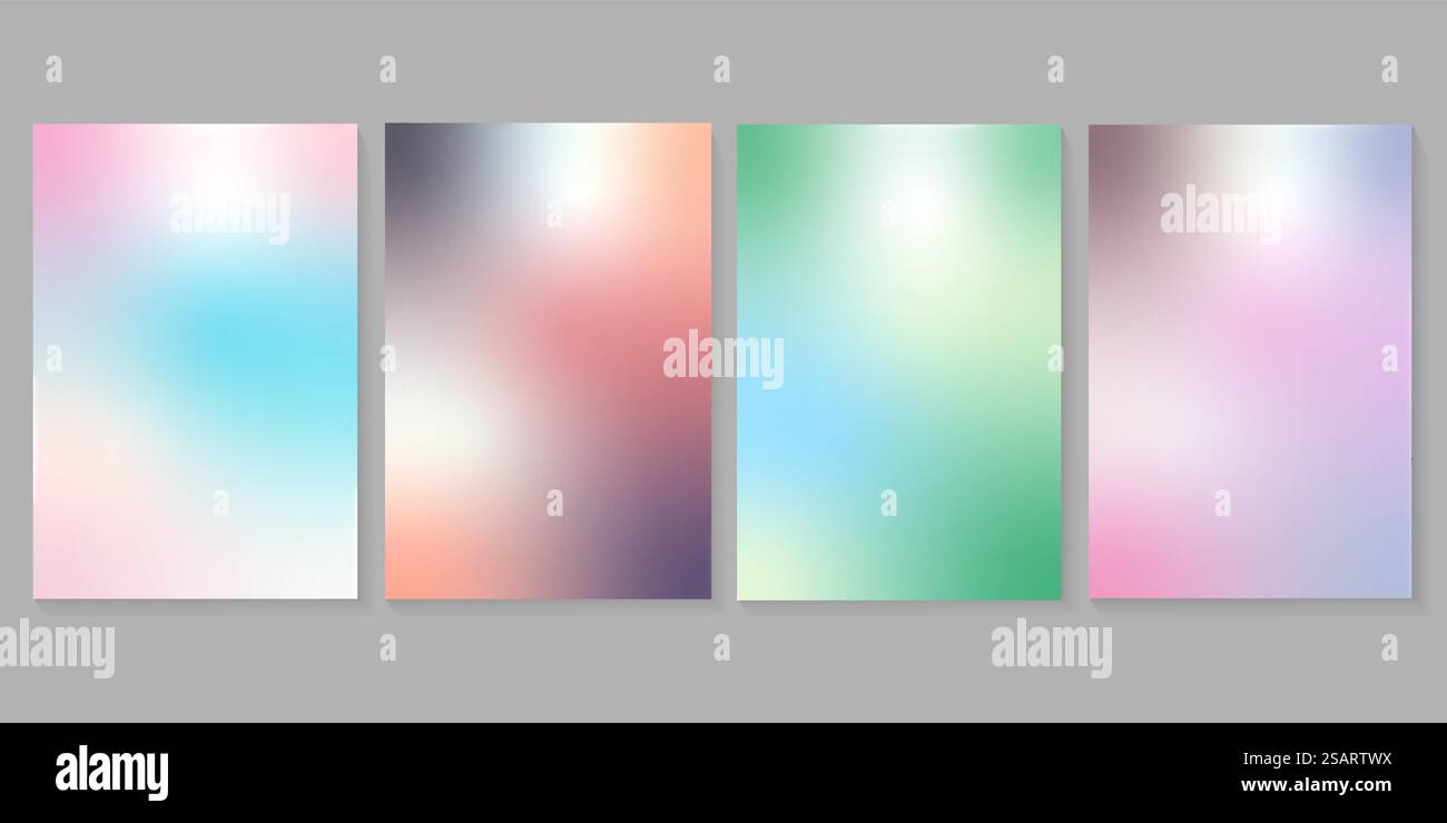 Blurred backgrounds set with modern abstract blurred color gradient ...