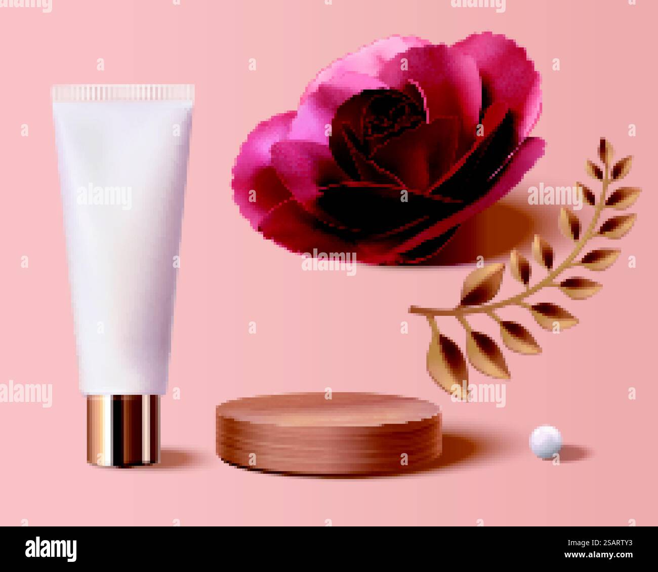 3d illustration of elements for cosmetic product ads hi-res stock ...