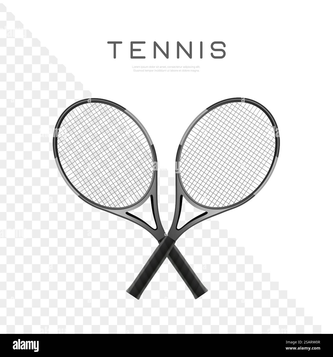 Two crossed tennis rackets vector realistic illustration. Sports ...