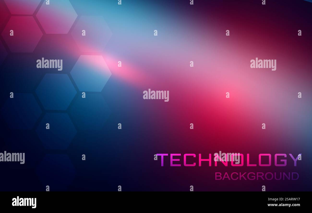 Vector Abstract technology background. Blue and red color banner ...