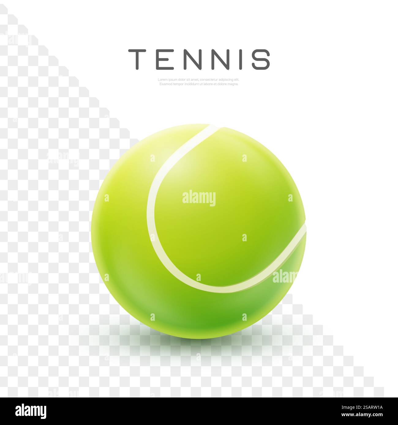 Tennis ball vector realistic illustration. Sport equipment closeup ...