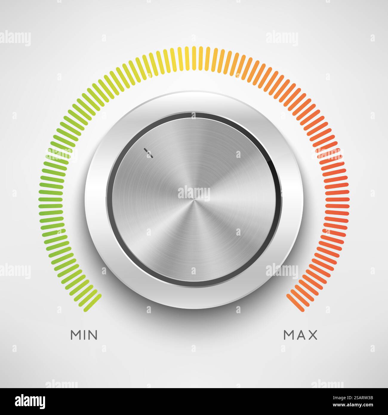 Realistic metal control panel tumbler. Music audio sound volume knob ...