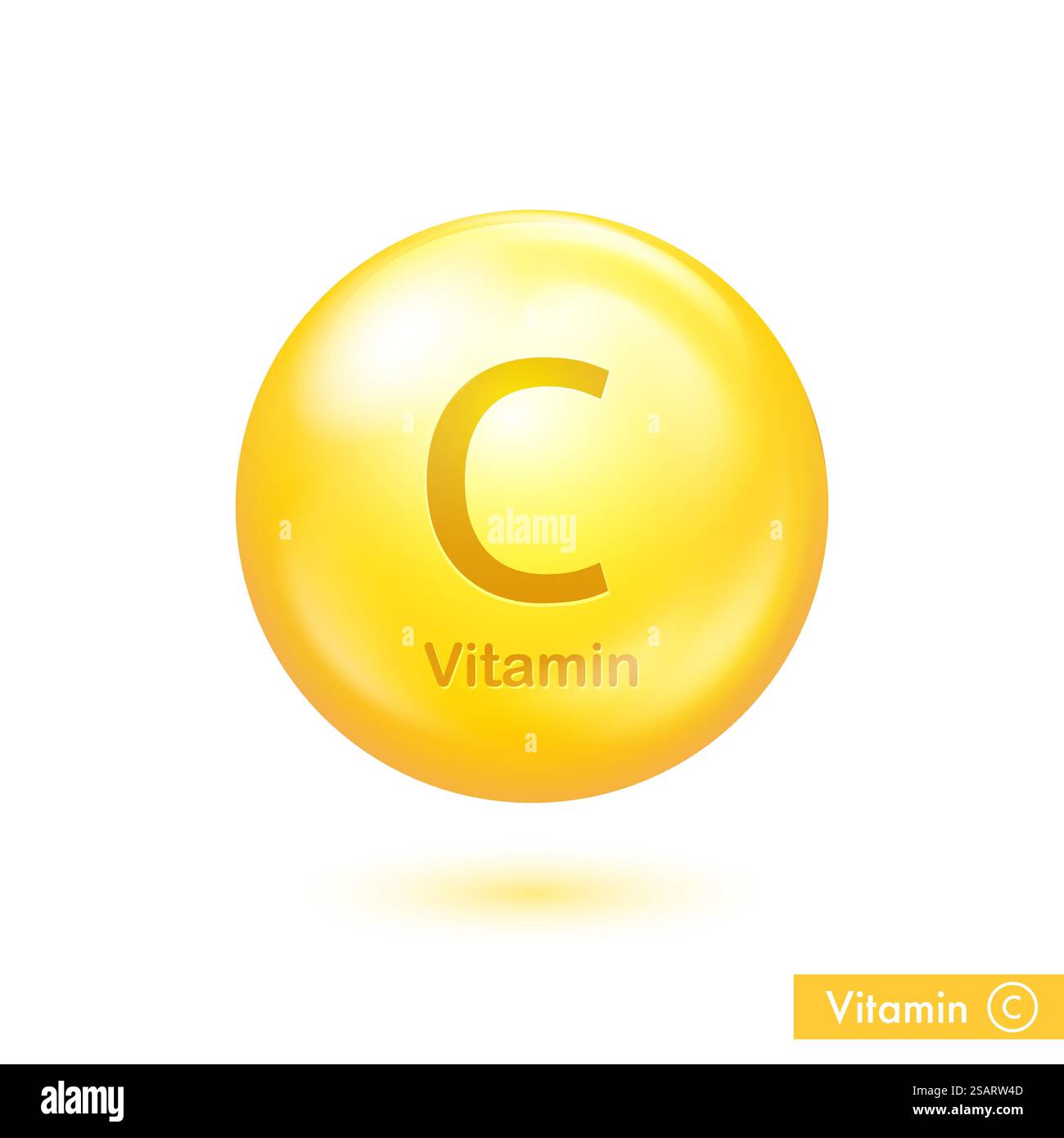 Vitamin C pills vector illustration. Golden abstract drops for health ...