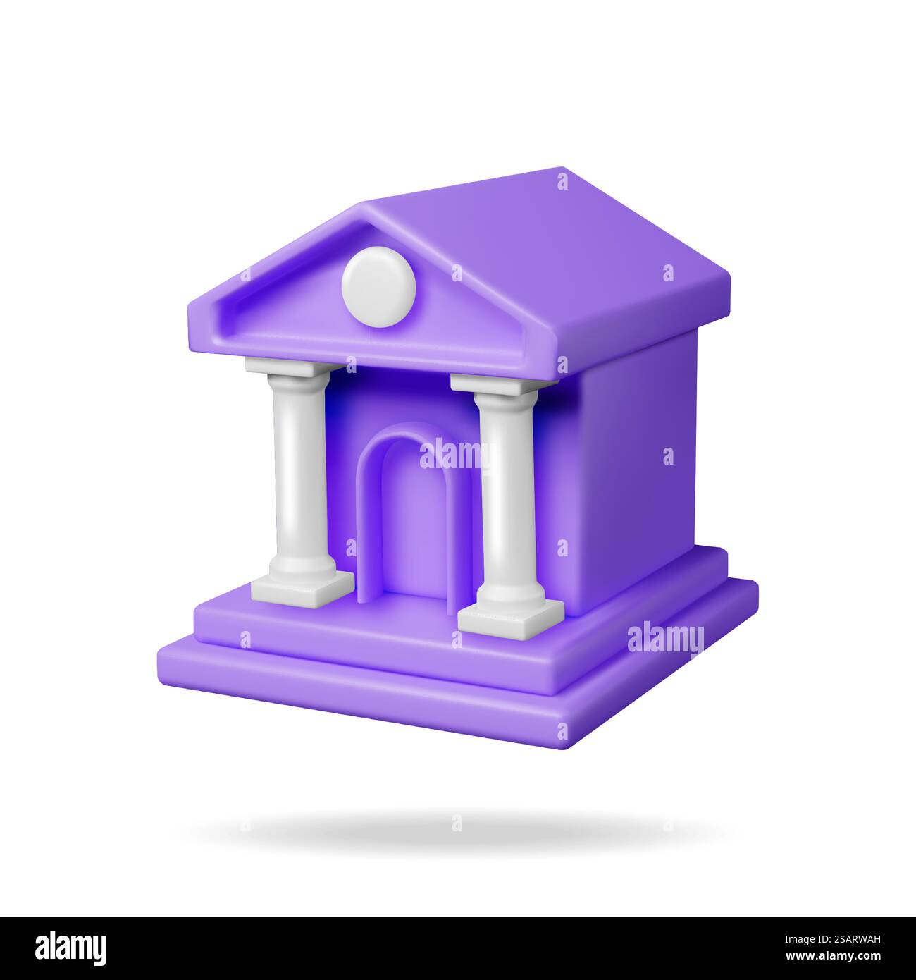 3D Bank Building Isolated on White. Render Financial House Icon ...