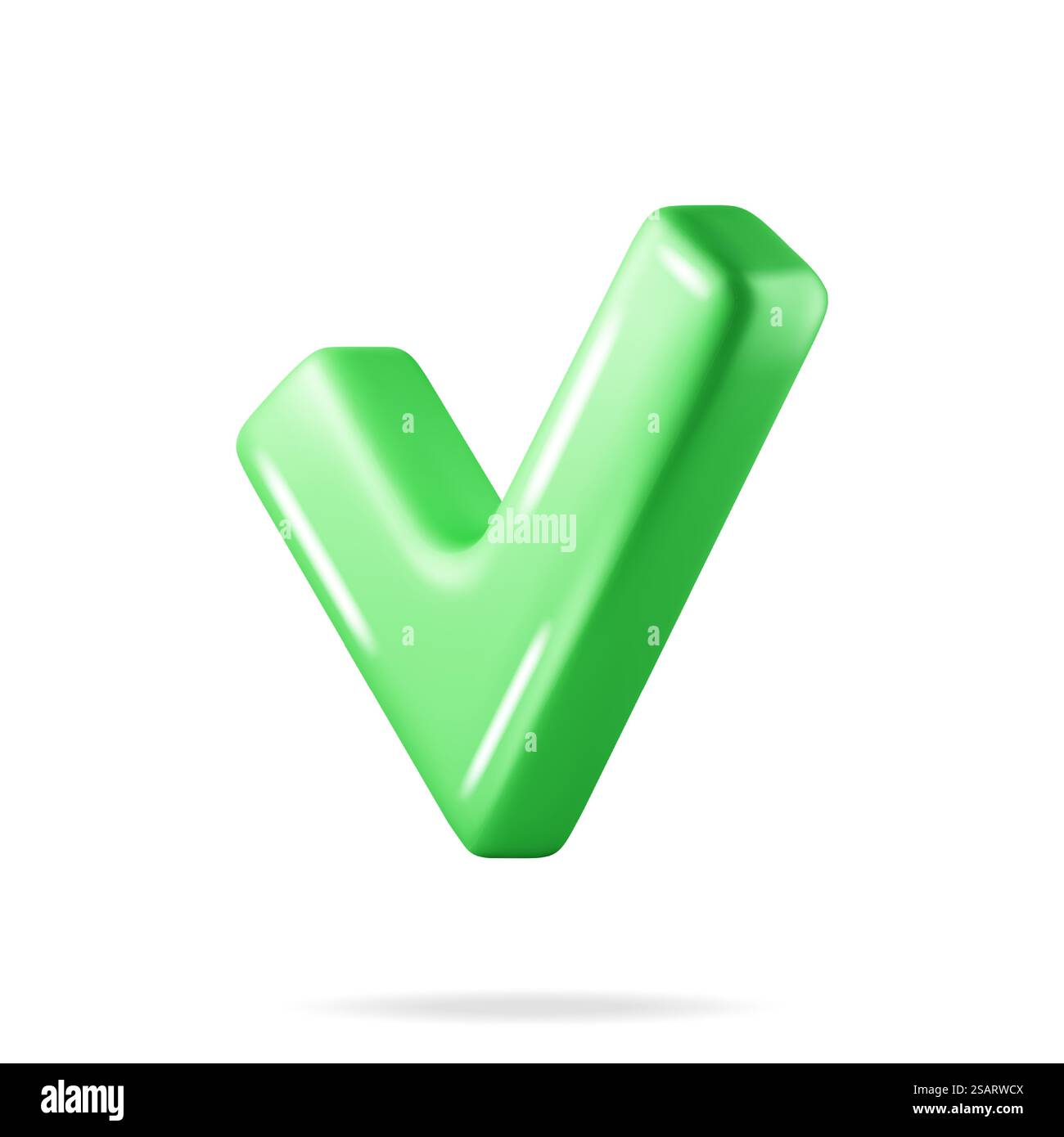 3D Right Button Shape. Green Yes or Correct Sign Render. Green ...