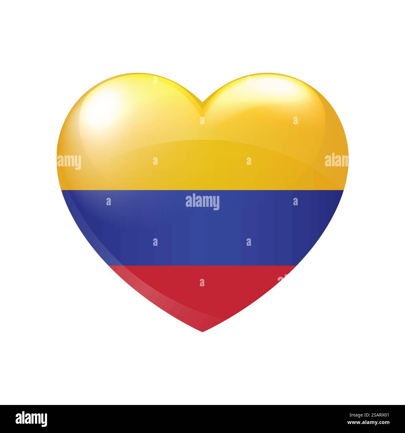 Flag of Colombia in heart. Colombian emblem icon vector. Country love ...
