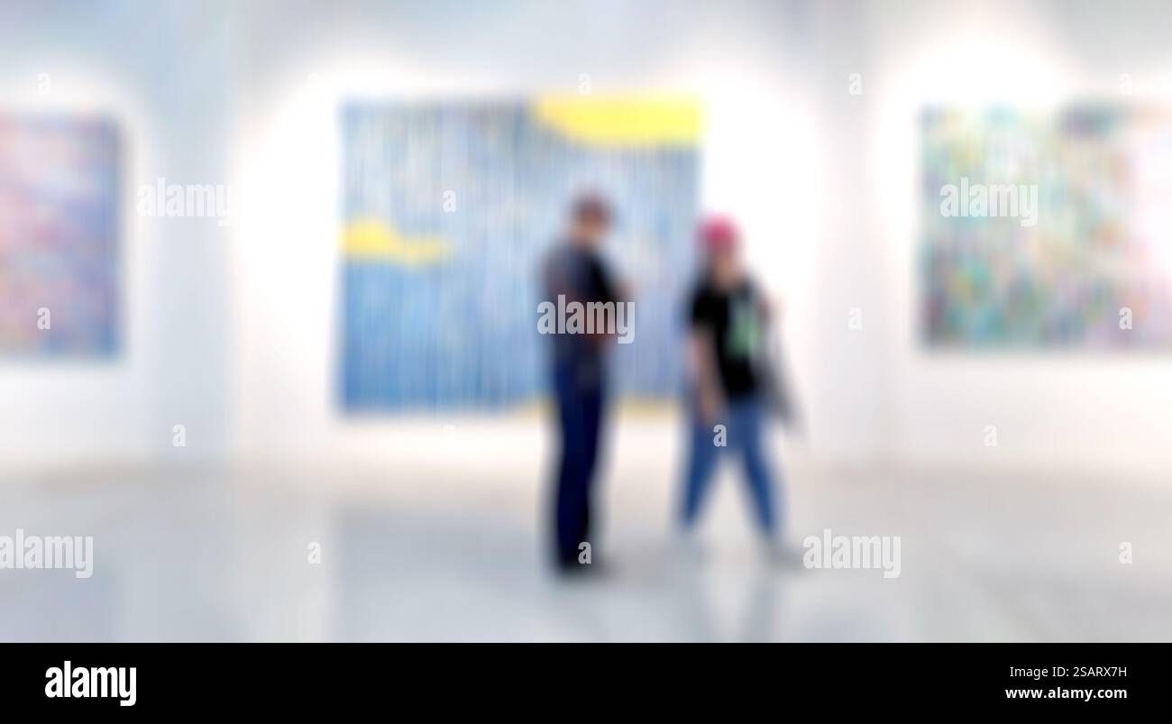 Motion blur, Art exhibition gallery background, colourful abstract ...