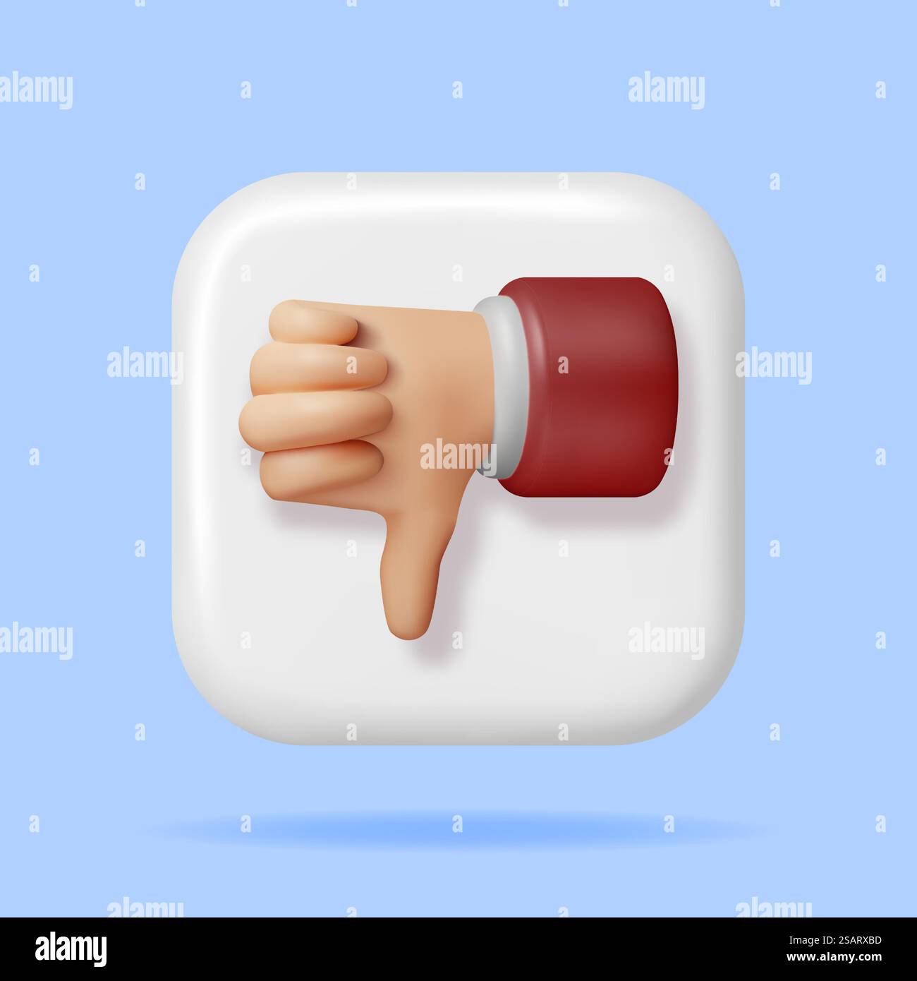 3D Thumbs Down Hand Gesture Isolated. Render Dislike Hand Button ...