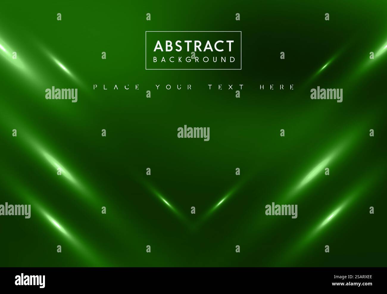 Vector abstract background with neon lights. Green cover template ...