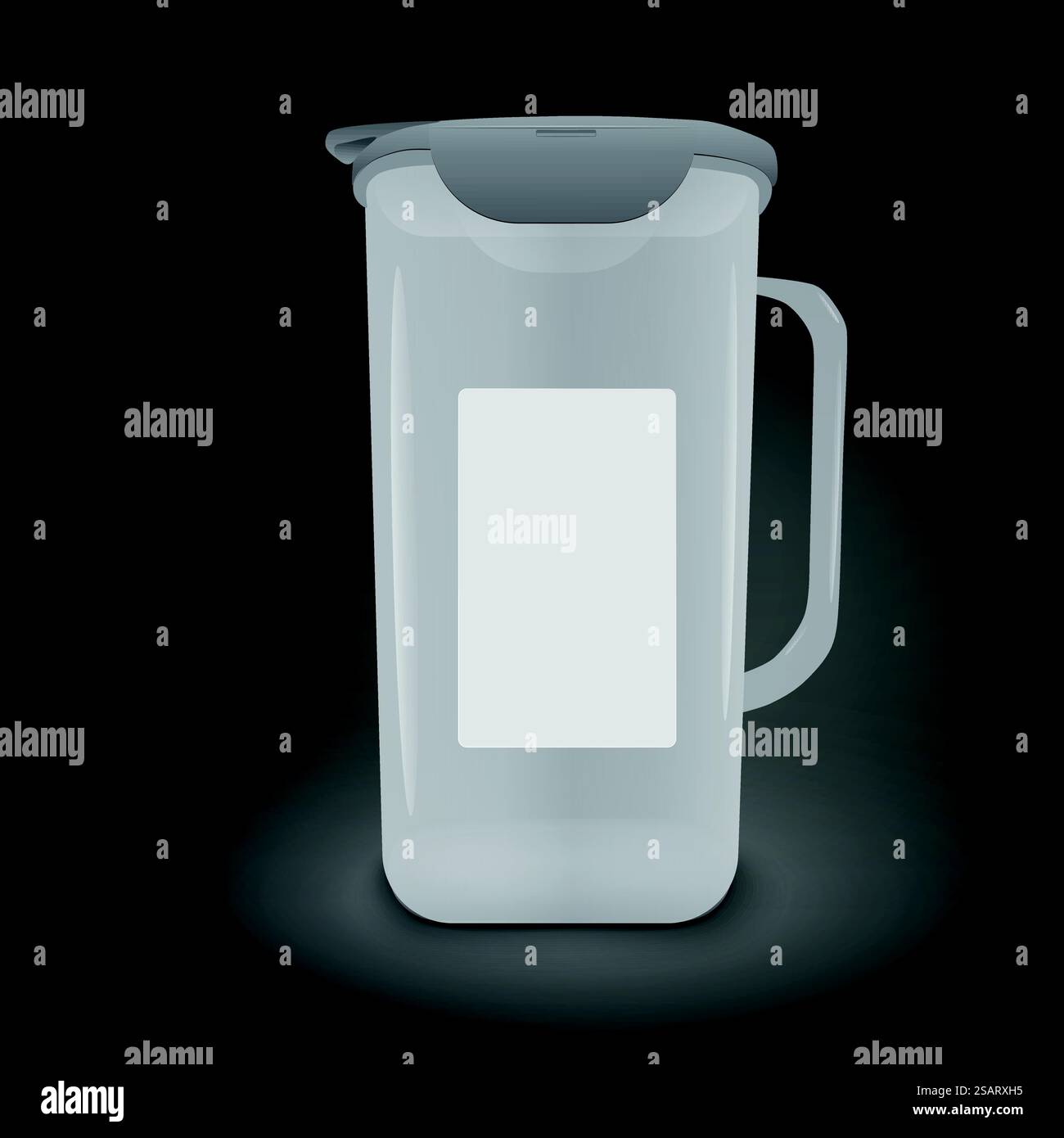 water container with blank label isolated on black background. 3D ...