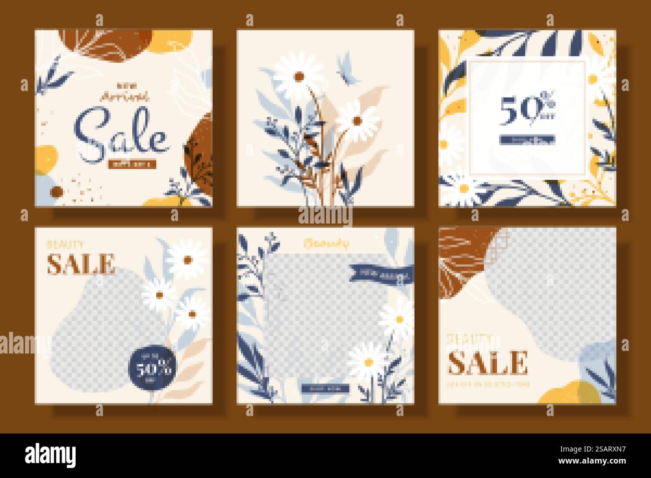 New arrival fashion sale social media ad post, set of editable square ...