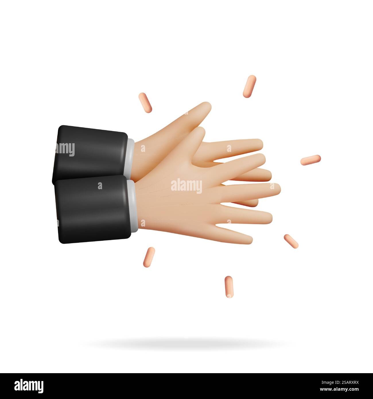 3D Human Hands Clapping Isolated on White. Render Cartoon Applaud Hands ...