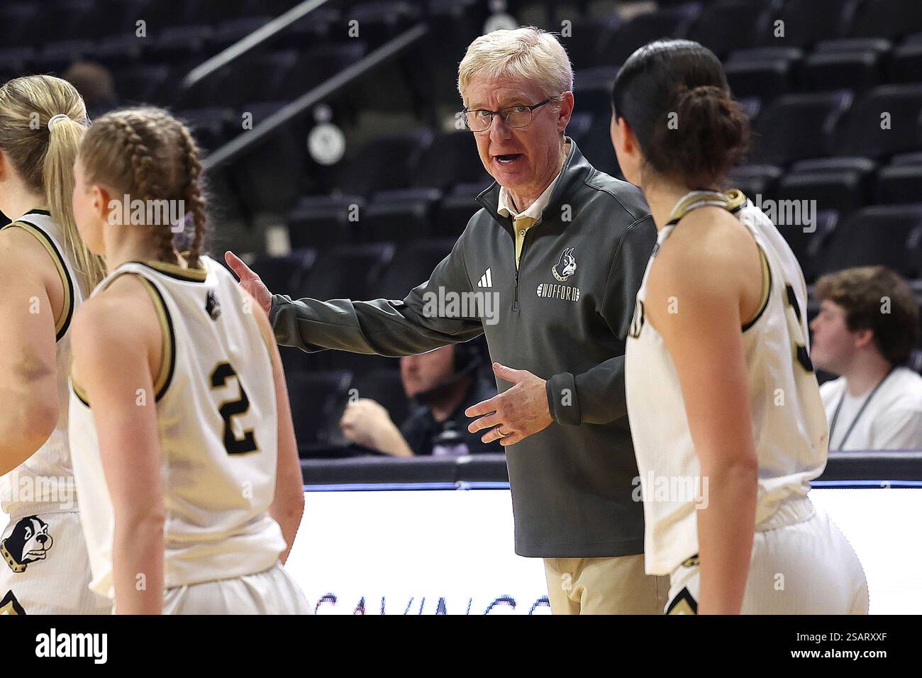 SPARTANBURG, SC - JANUARY 30: Wofford Terriers head coach Jimmy Garrity ...