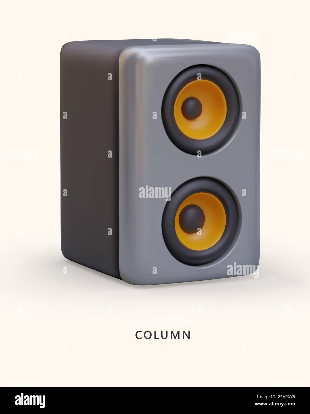 Realistic 3d music column. Music player and sound amplification device ...