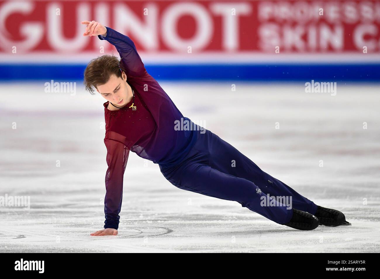 Tallinn. 30th Jan, 2025. Nika Egadze of Georgia competes during the men ...