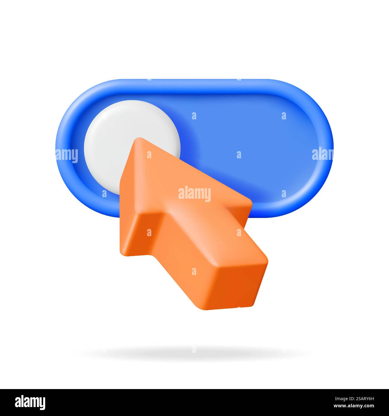 3D Mouse Cursor and Switch Button Isolated on White. Render Computer ...