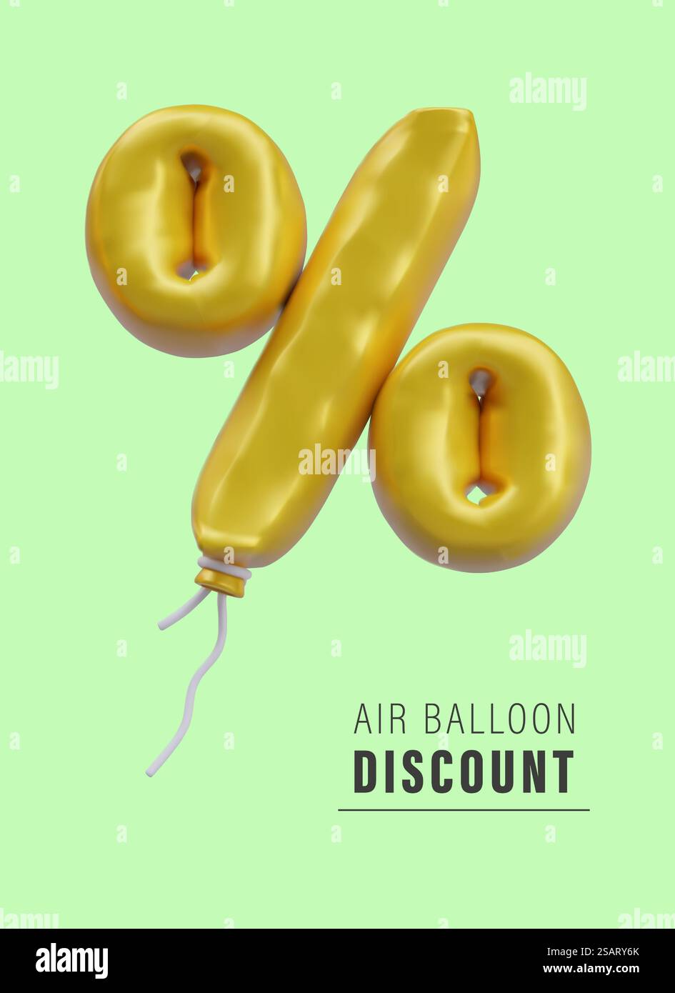3d realistic air balloon discount. Vertical poster with green ...