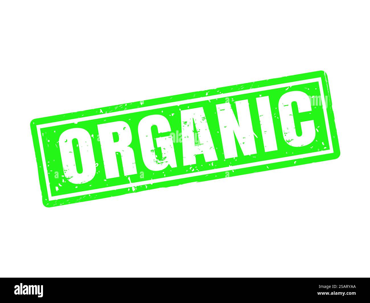 organic in green stamp style, white background. organic green stamp ...