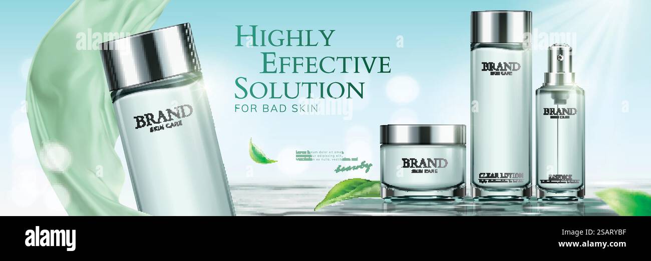 Skincare banner ads Stock Vector Image & Art - Alamy