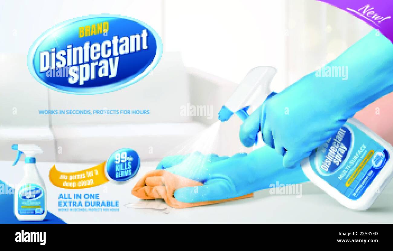 Disinfectant safety Stock Vector Images - Alamy